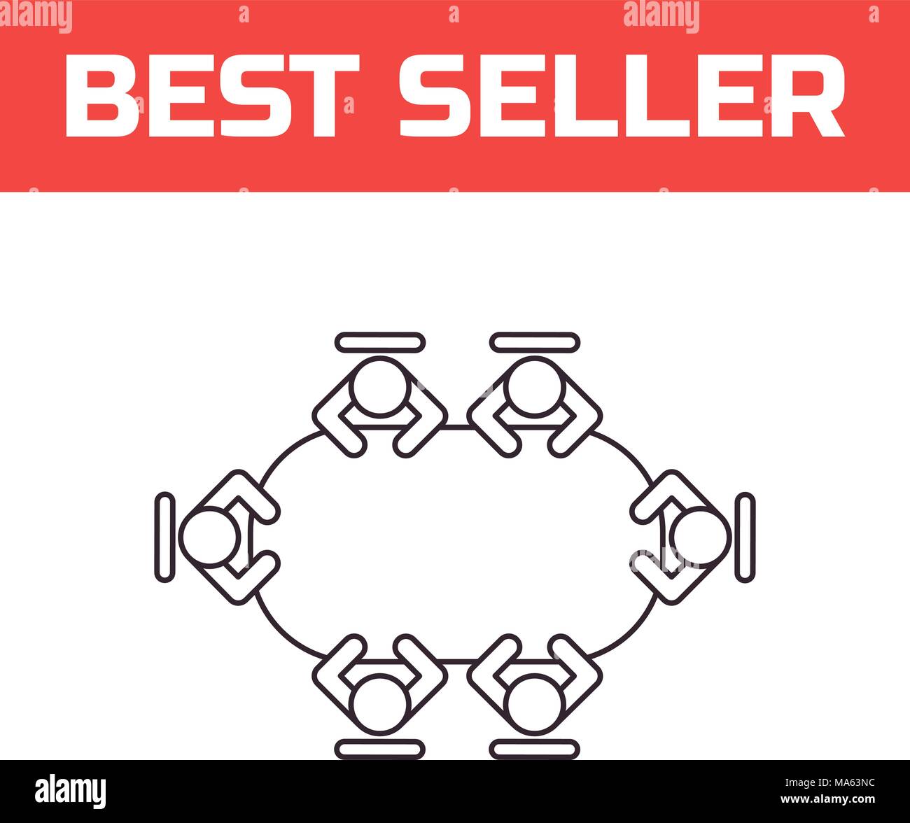 Business meeting icon. Businessmans sit around table. Group of people ...