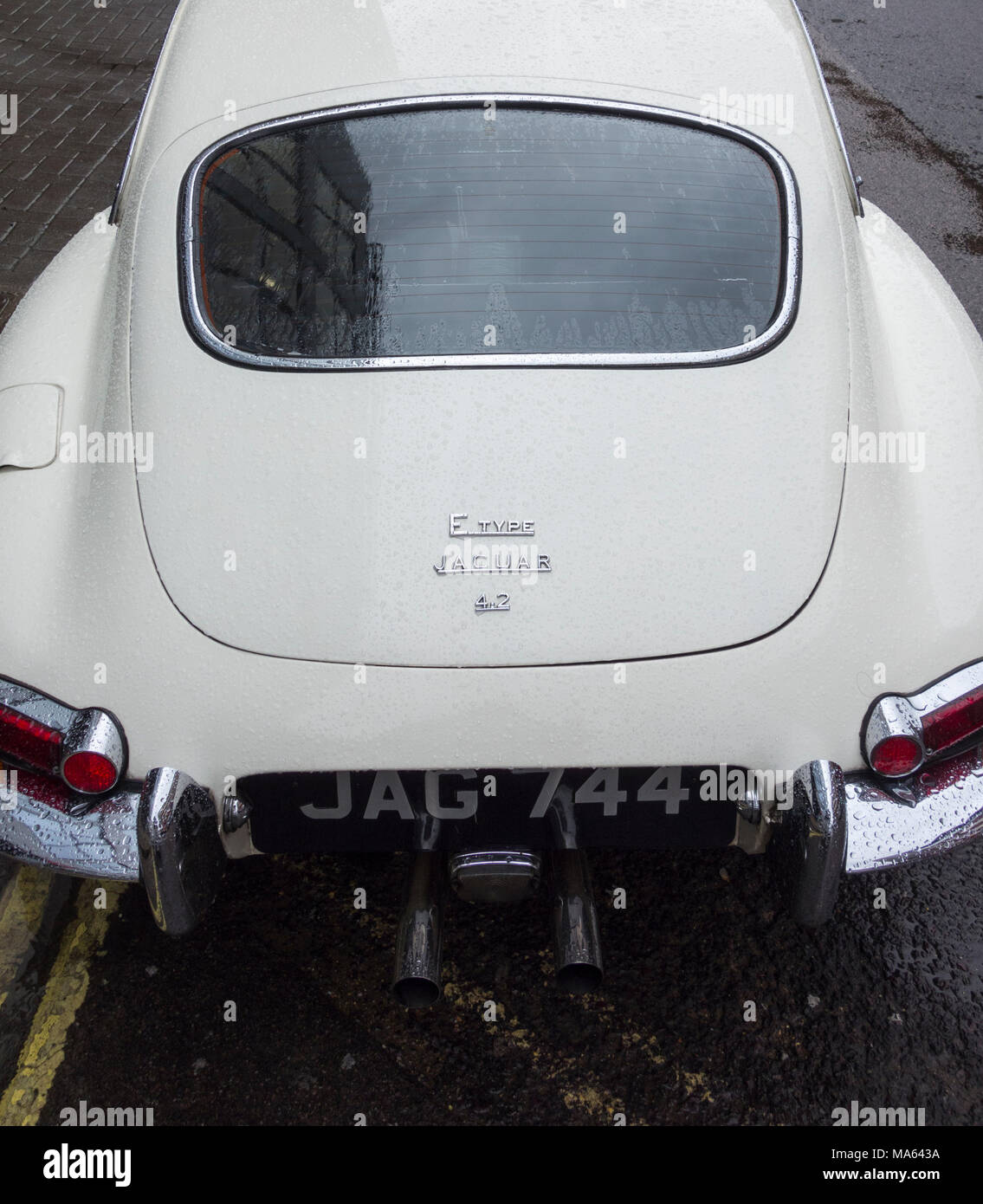 A broken down Jaguar E-type 4.2 litre classic sports car in London, UK ...