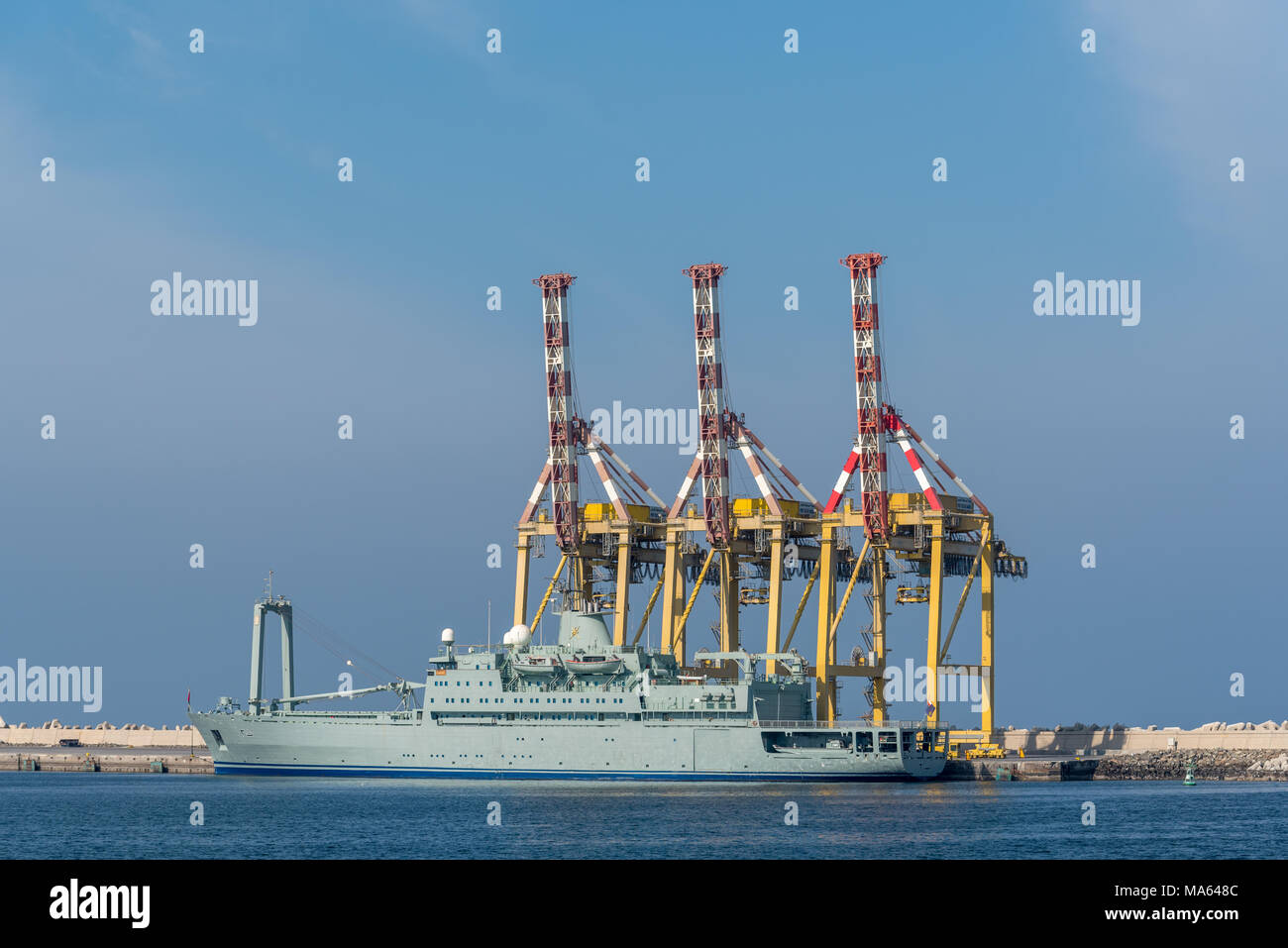 Fulk al Salamah, transport ship of the Royal Omani Navy in Muscat ...