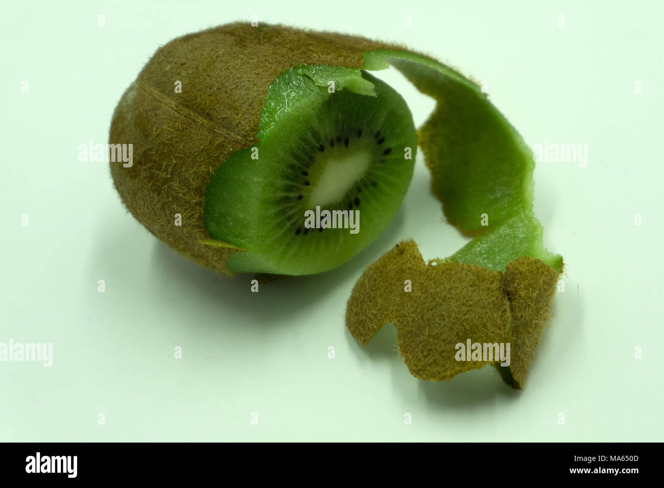kiwi fruit abstract in green watercolor on white background. freeform ...