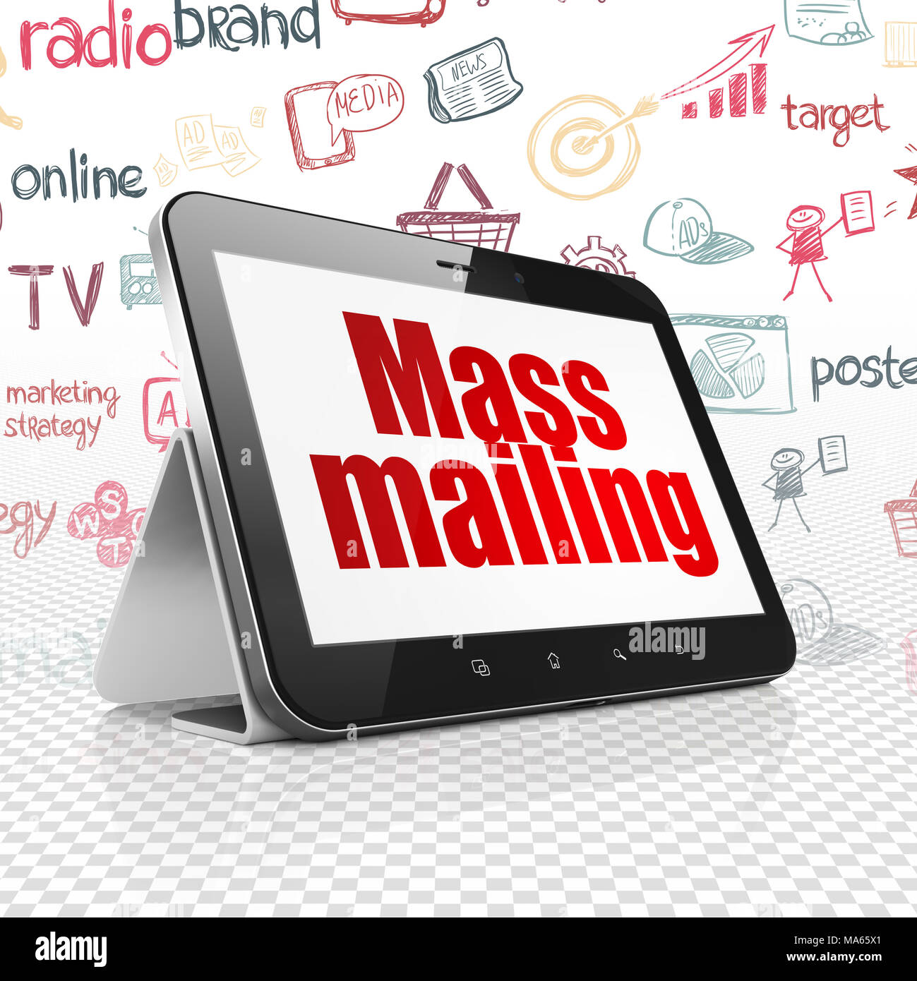 Marketing concept: Tablet Computer with Mass Mailing on display Stock ...