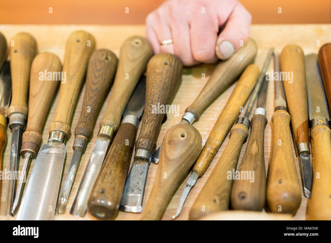 Set of wood chisel for carving , sculpture tools Stock Photo - Alamy