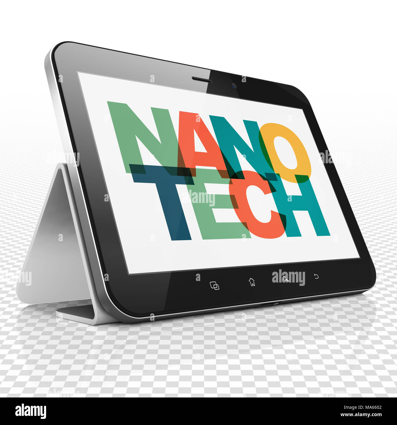 Science concept: Tablet Computer with Nanotech on display Stock Photo ...