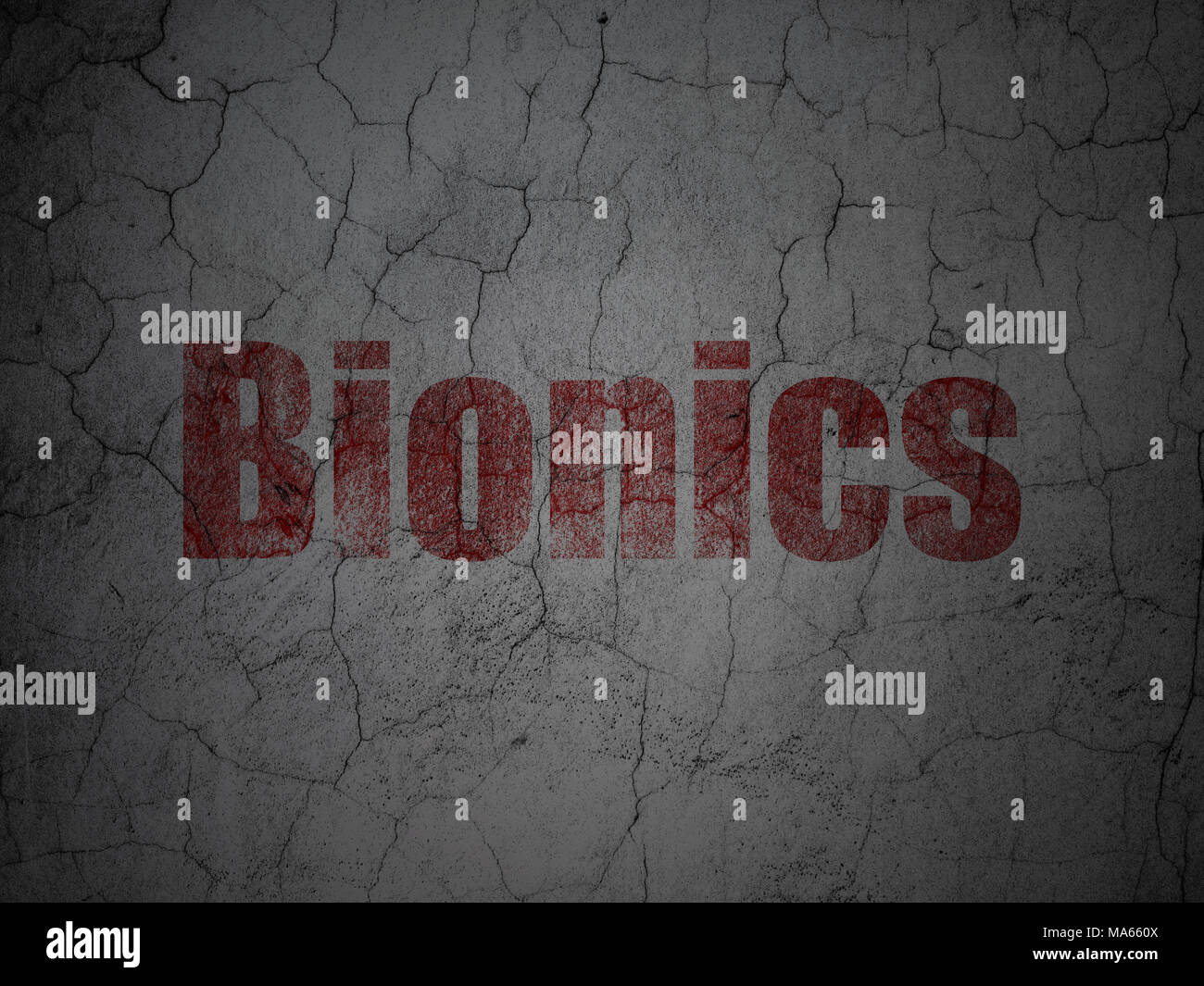 Science concept: Bionics on grunge wall background Stock Photo - Alamy