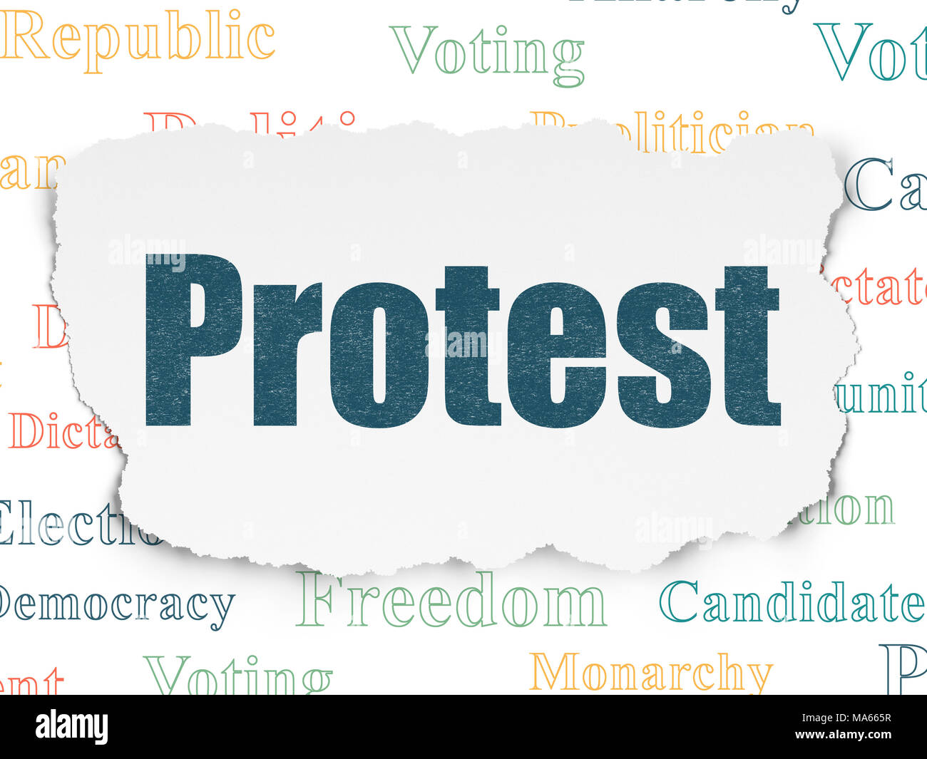 Politics concept: Protest on Torn Paper background Stock Photo - Alamy