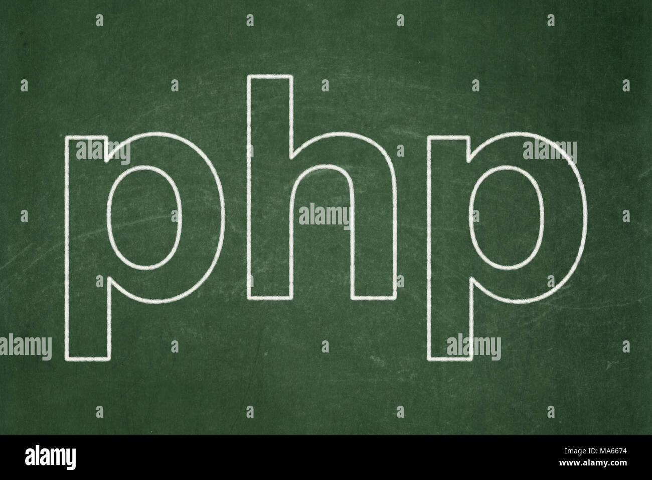 Software concept: Php on chalkboard background Stock Photo - Alamy