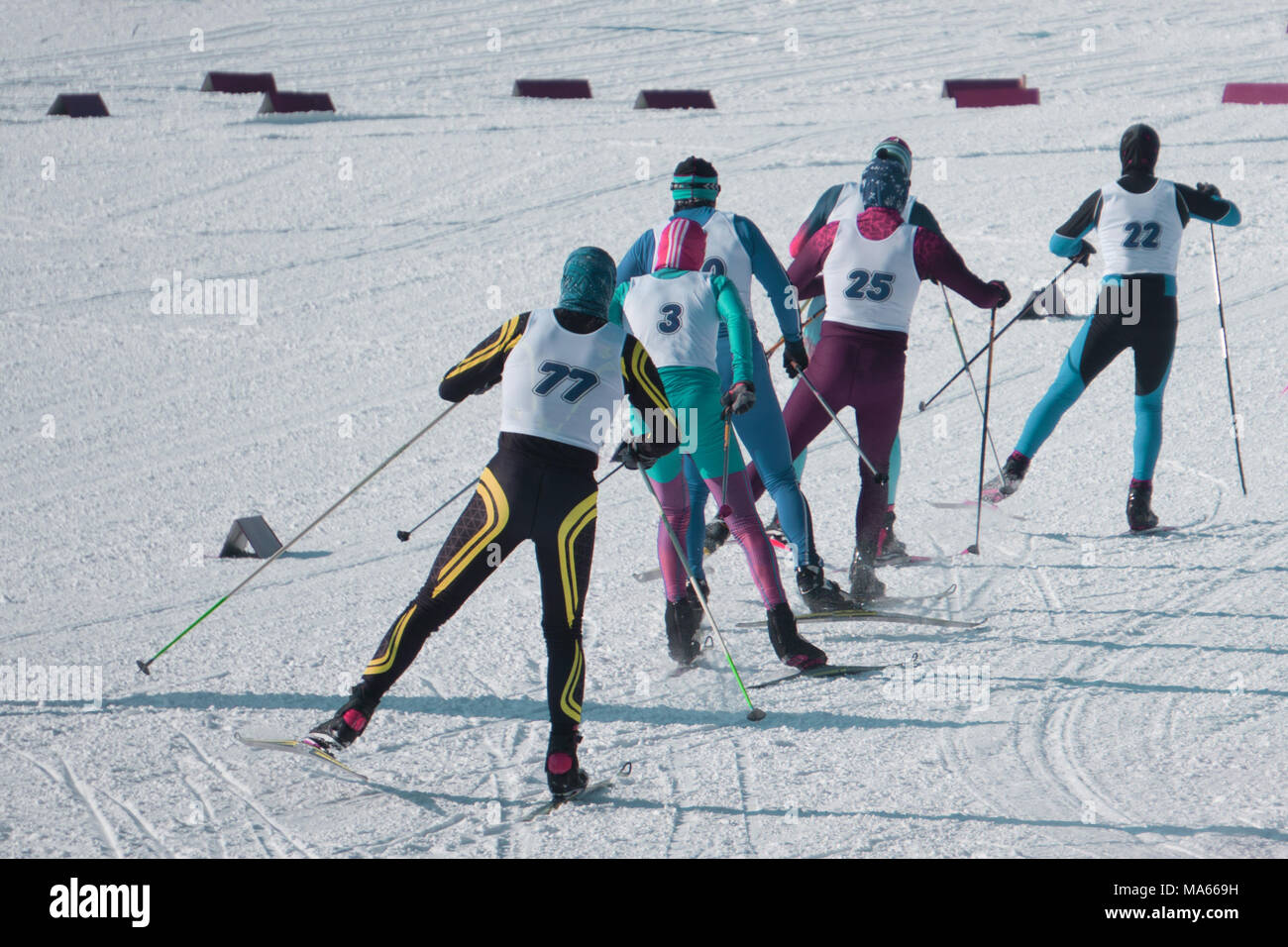 Professional nordic ski competition strong success track Stock Photo ...