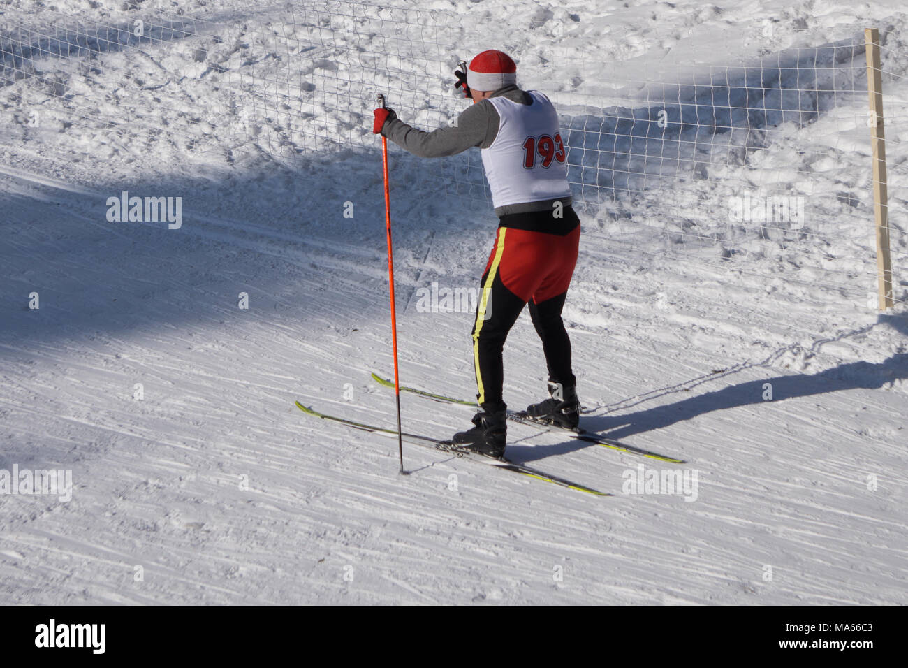 blurred image legs men skier athlete ski racing competitions Stock ...