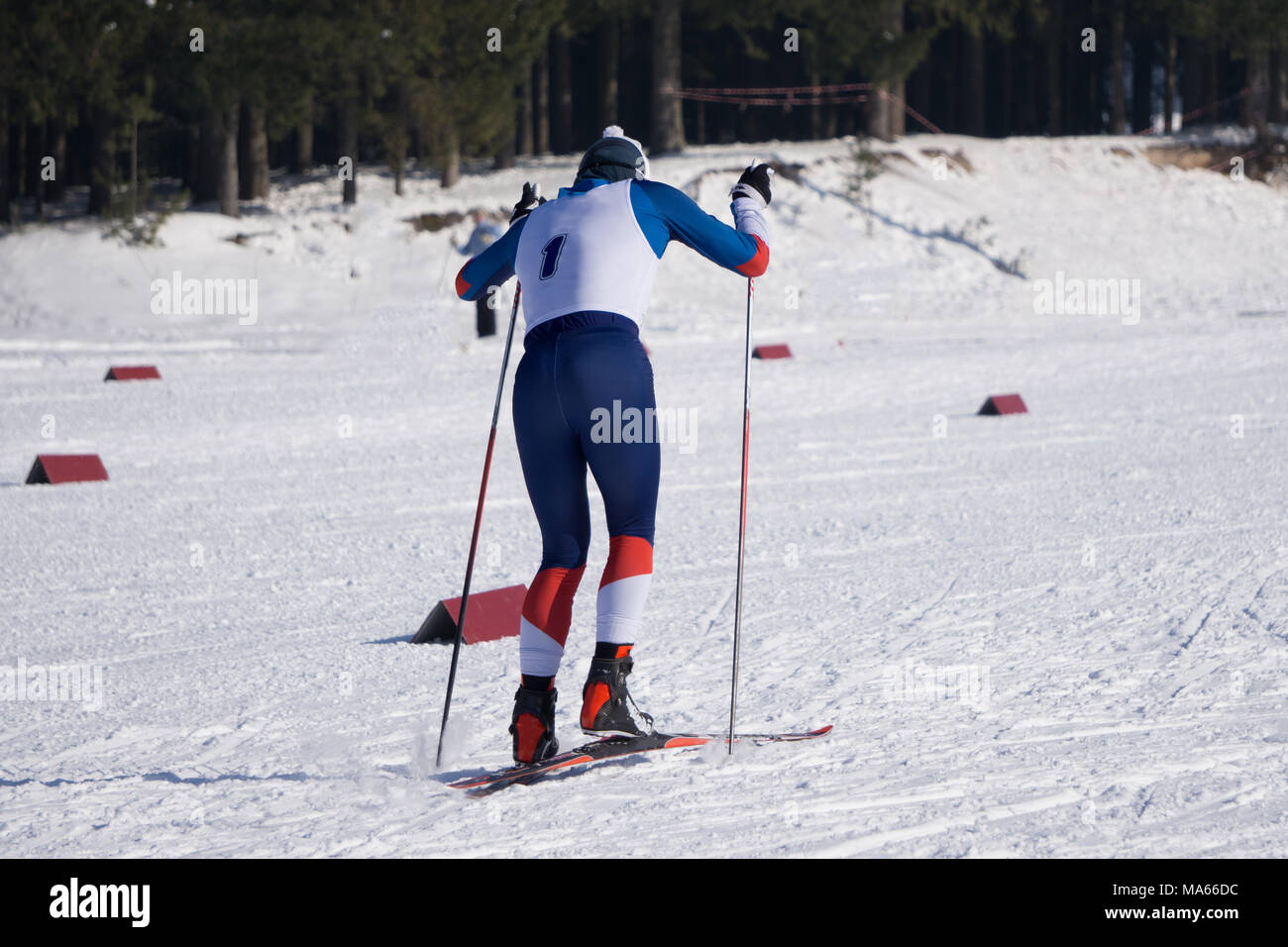 Skier on the mountain section sport sportive Stock Photo - Alamy