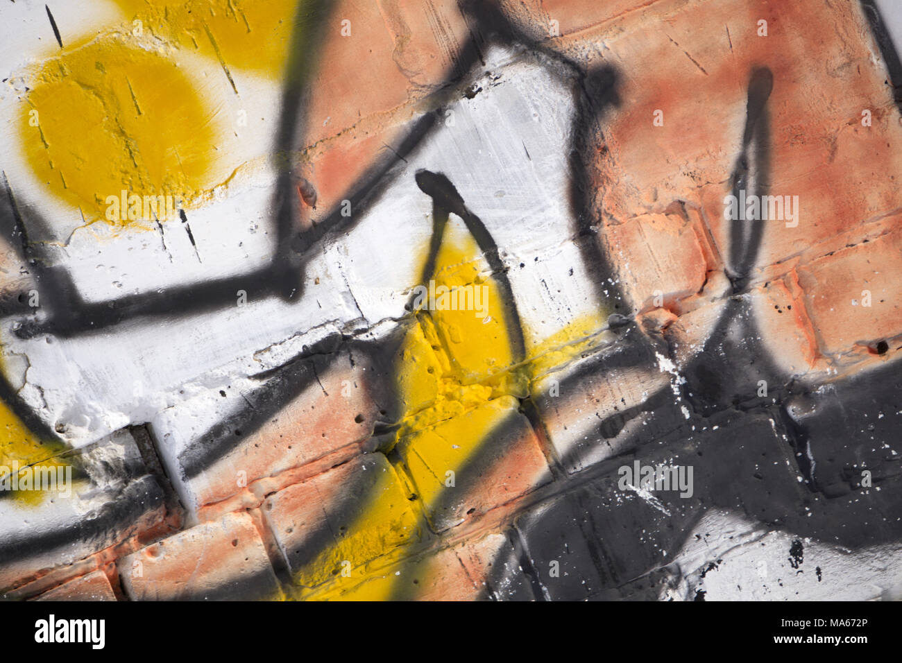 Fish in the sea. Street art graffiti. Closeup painted wall of the city ...