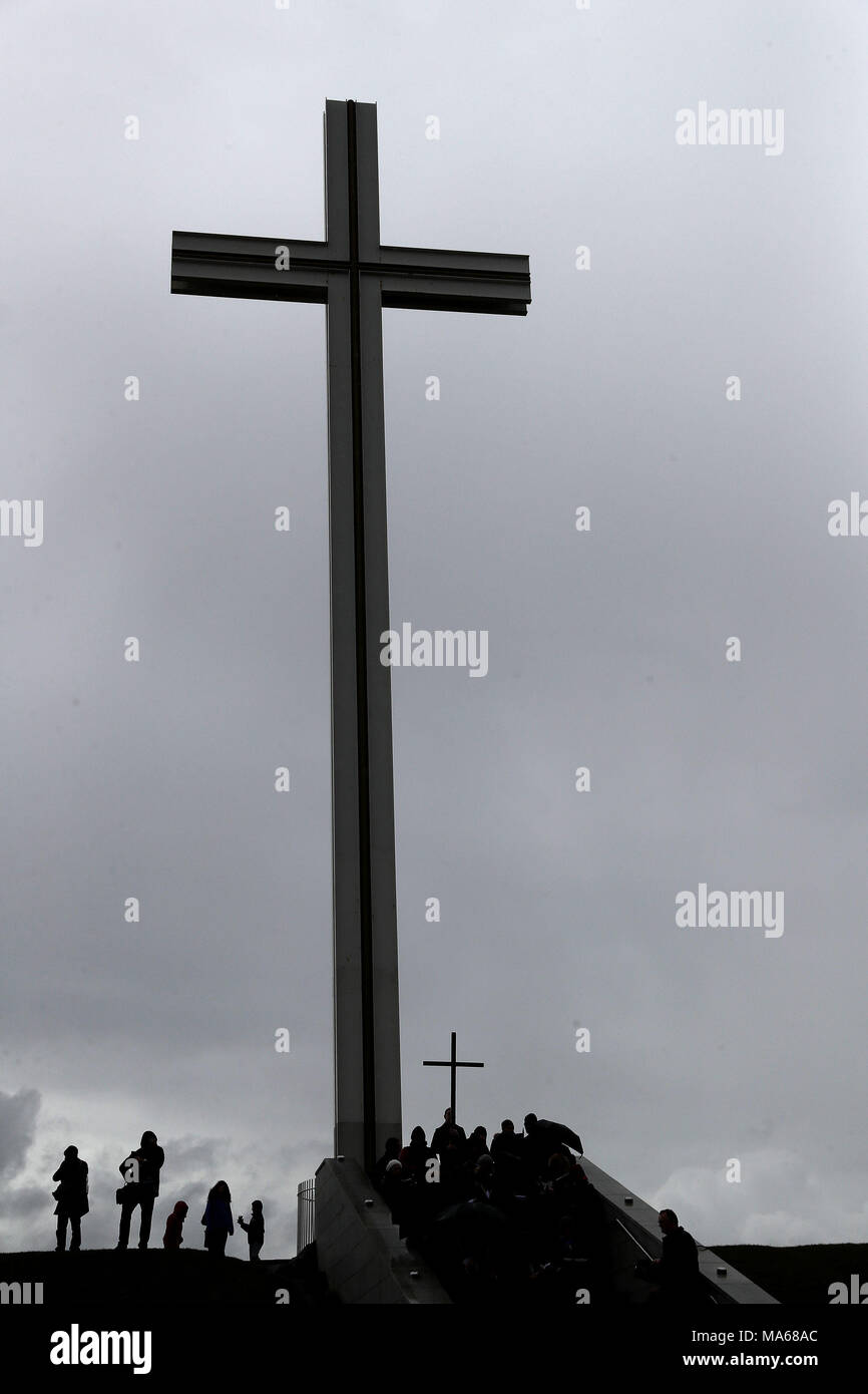 Participants during the annual Good Friday 'Way of the Cross ...