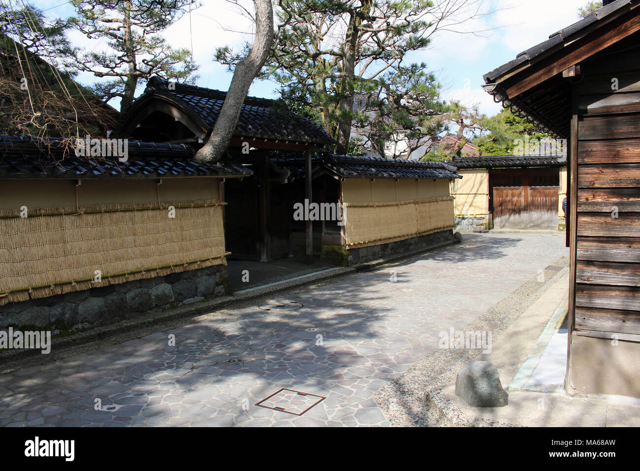 The Nagamachi area, known as samurai district of Kanazawa, Japan (taken ...