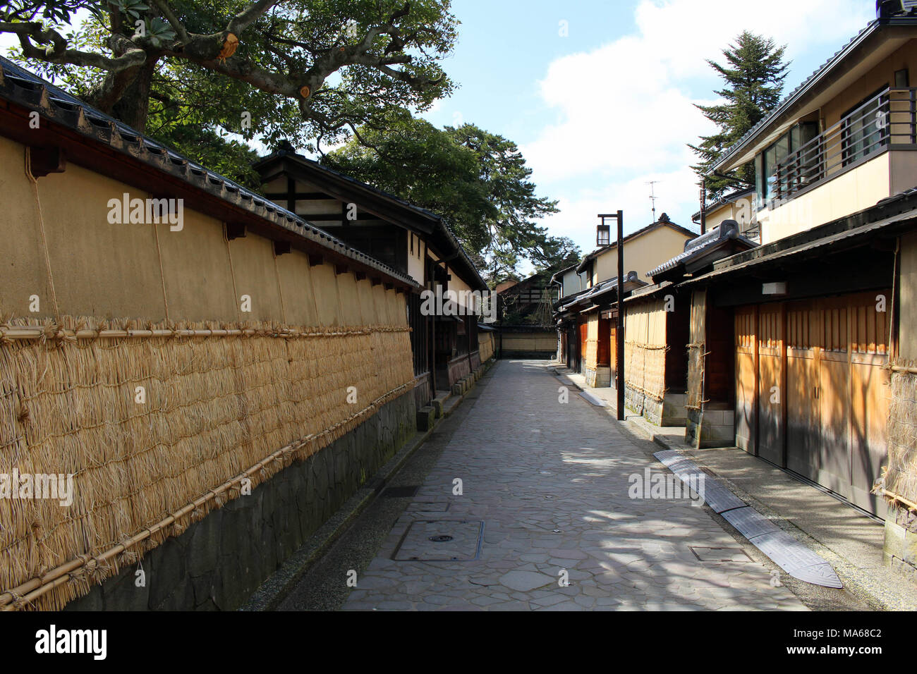 The Nagamachi area, known as samurai district of Kanazawa, Japan (taken ...