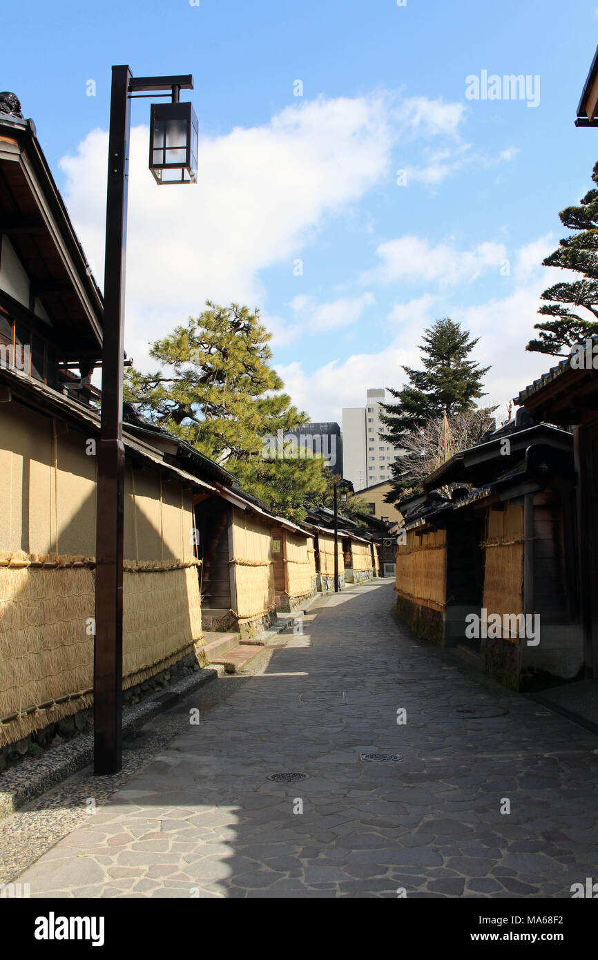 The Nagamachi area, known as samurai district of Kanazawa, Japan (taken ...