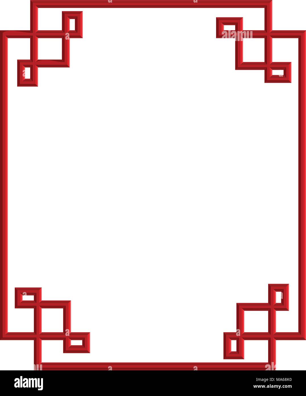 red 3d pattern of china frame, vector illustration for decoration Stock ...