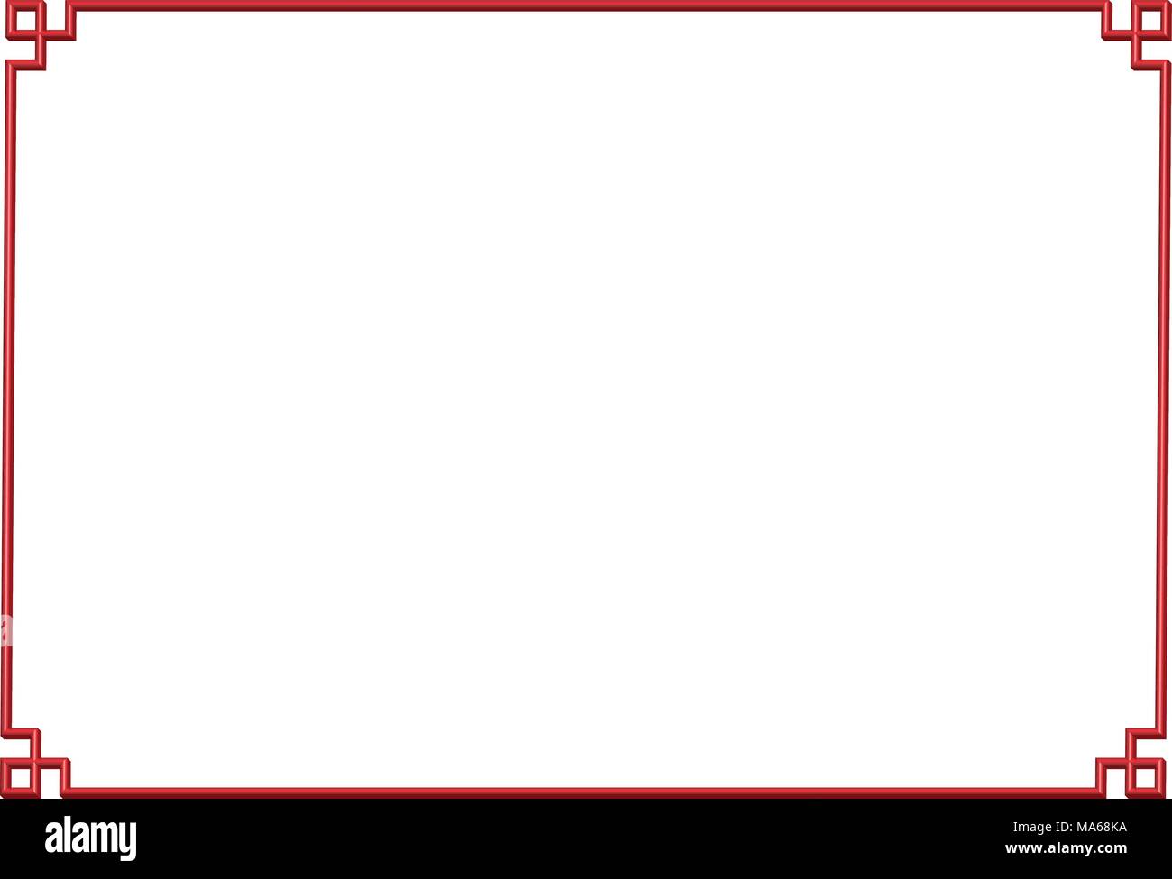 3D red chinese pattern border frame, illustration Stock Vector Image ...