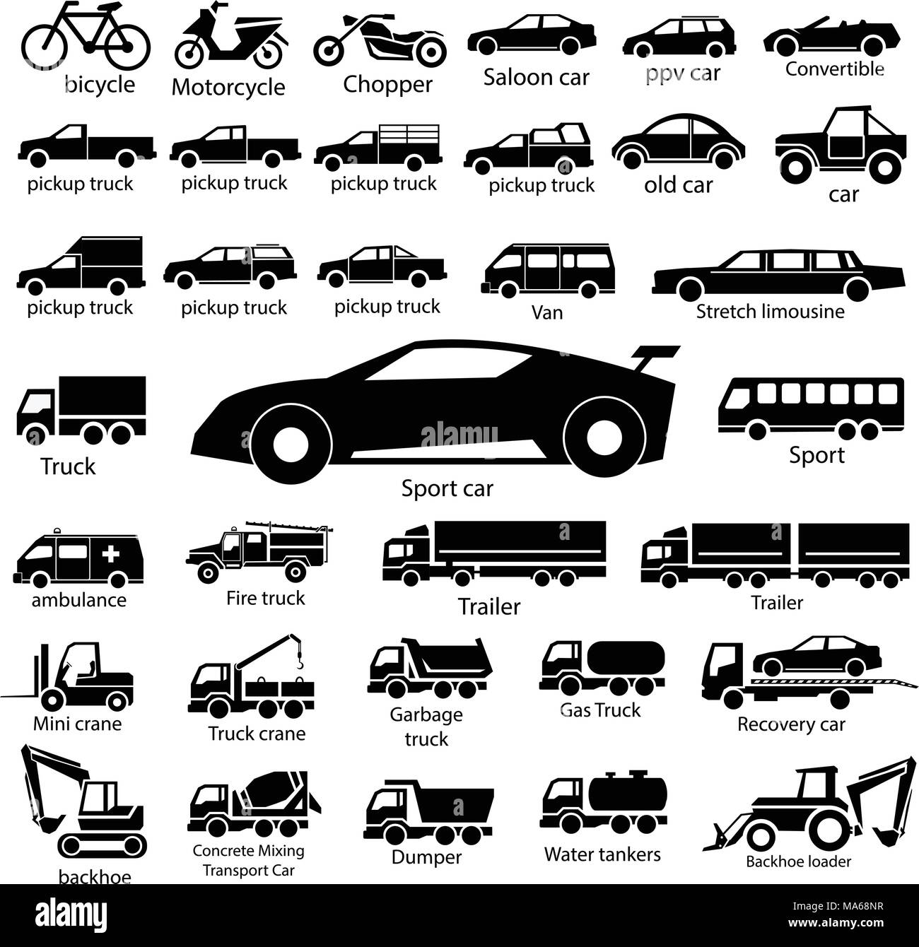 car icon set, vector Stock Vector Image & Art - Alamy
