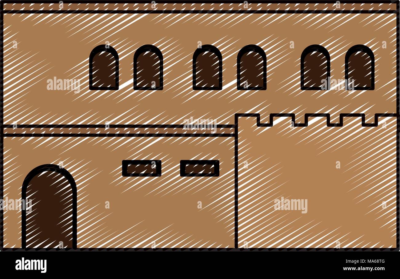 doodle arabic house with windows and door design Stock Vector Image ...