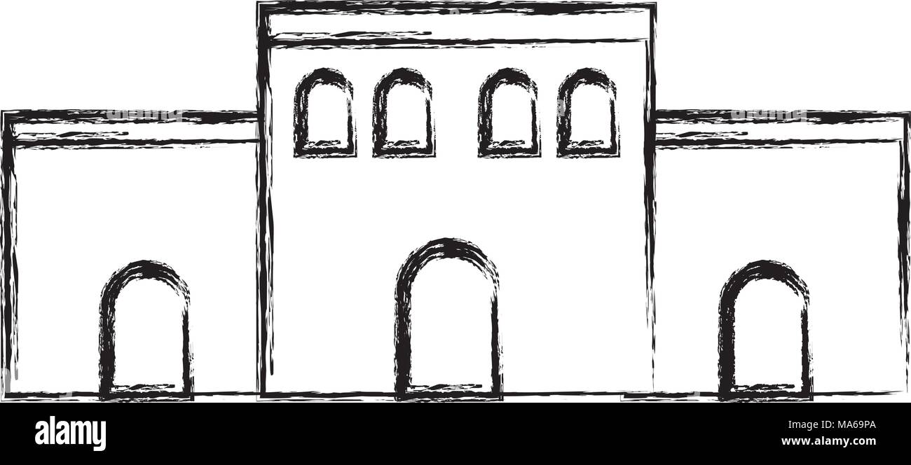 grunge arabic house with door design and windows Stock Vector Image ...