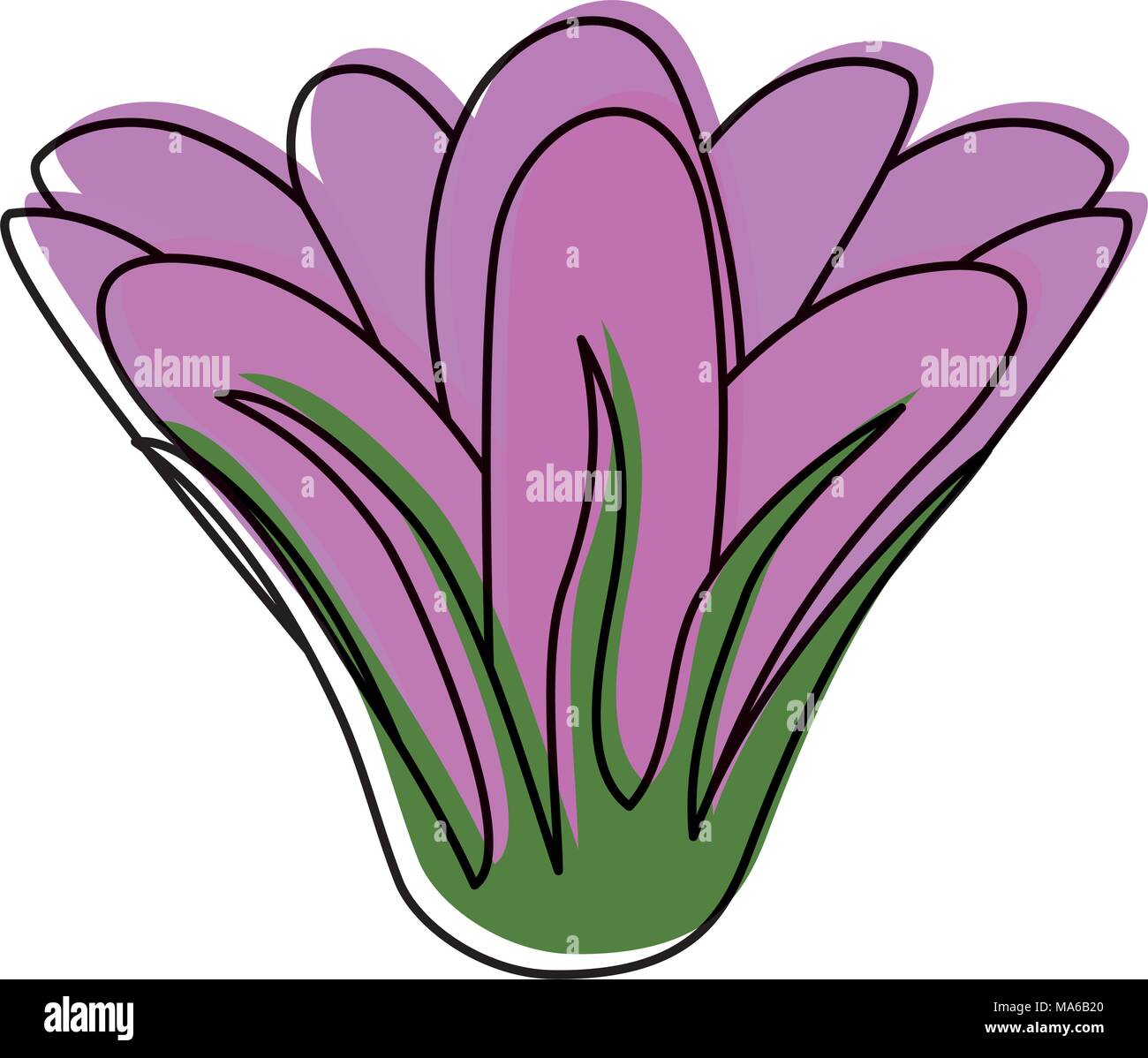 moved color cute flowers with nature petals design Stock Vector Image ...