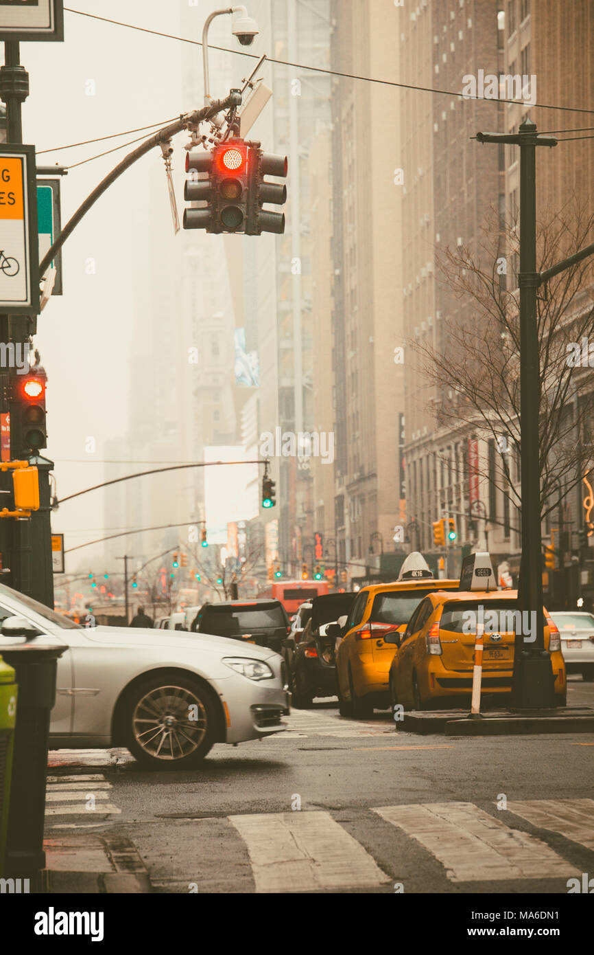 NEW YORK CITY - MARCH 29, 2018: New York City Manhattan street scene ...