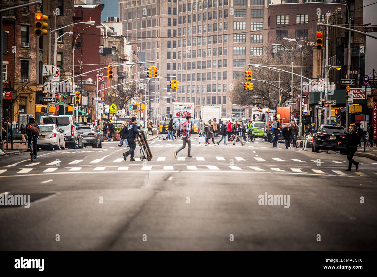 NEW YORK CITY - MARCH 29, 2018: New York City Manhattan street scene ...