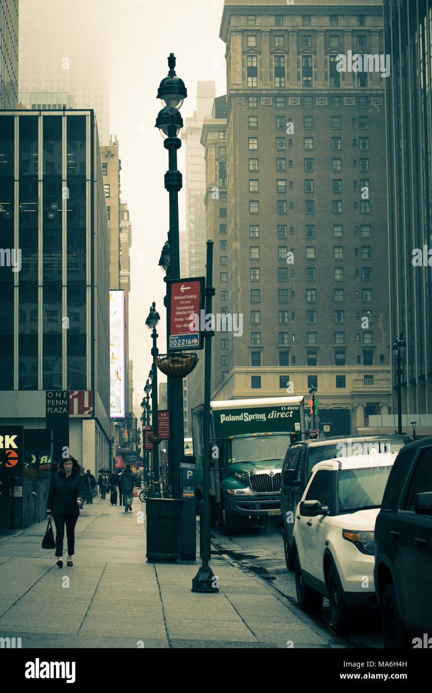 NEW YORK CITY - MARCH 29, 2018: New York City Manhattan street scene ...