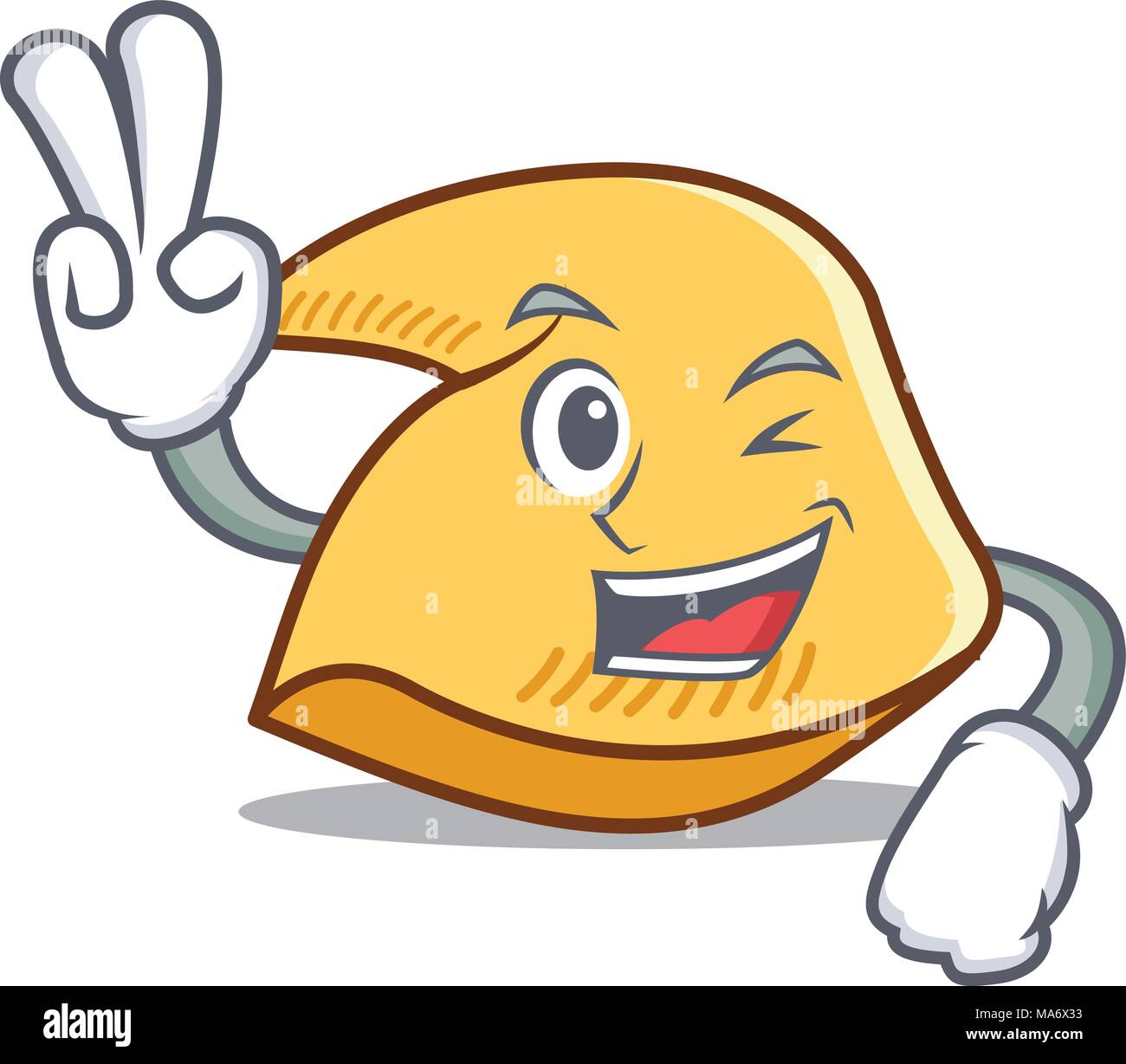 Two finger fortune cookie character cartoon Stock Vector Image & Art ...