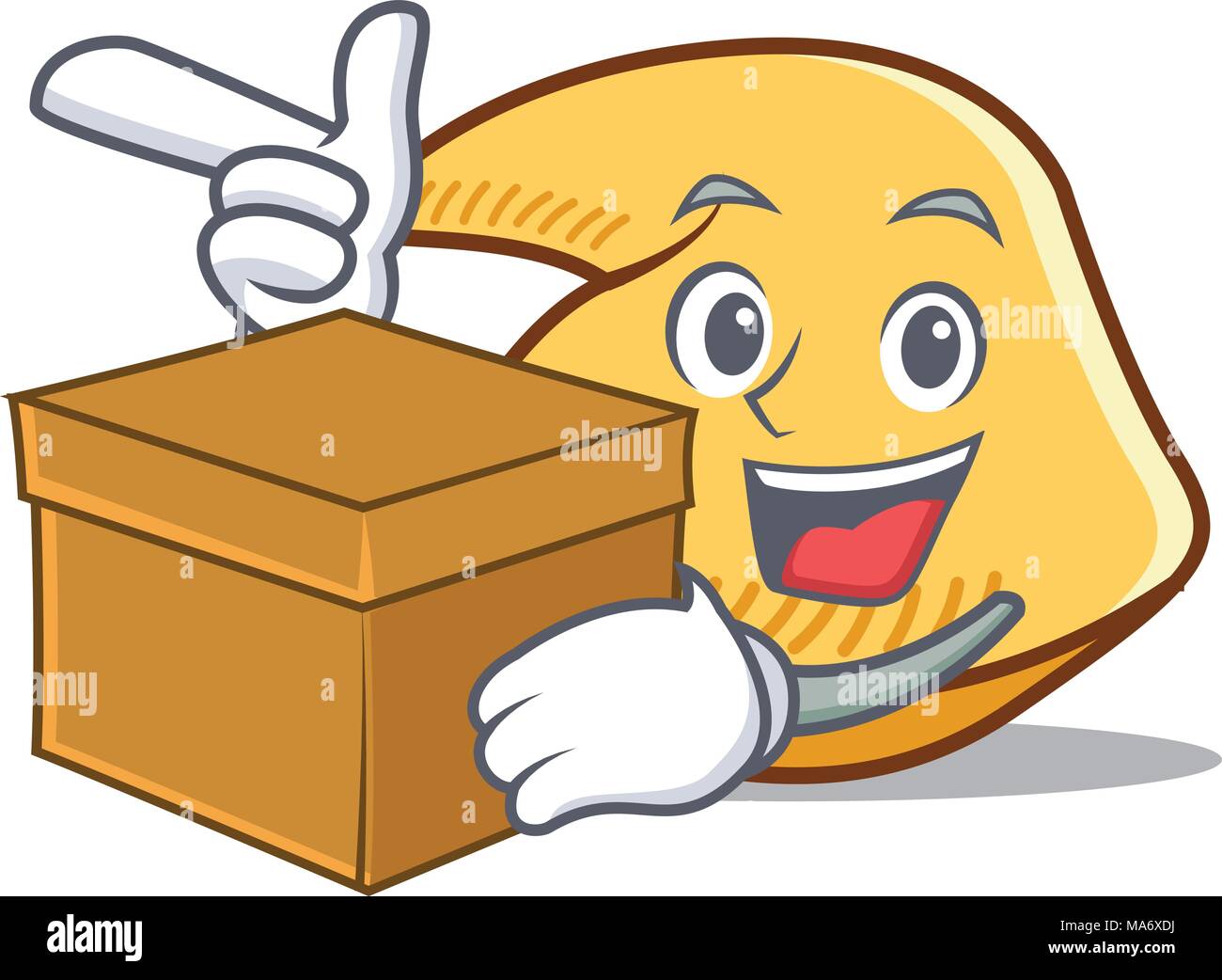 With box fortune cookie character cartoon Stock Vector Image & Art - Alamy