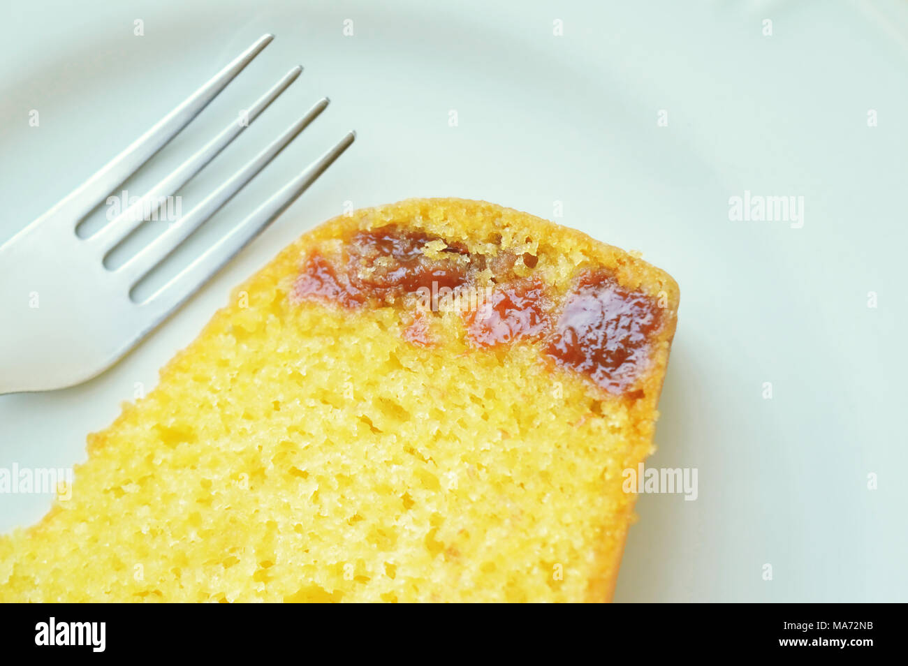 Cornmeal Cake with guava paste in closeup Stock Photo - Alamy