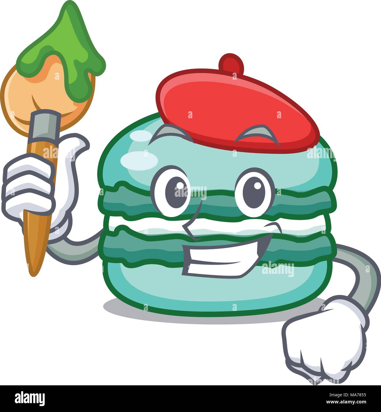 Artist macaron character cartoon style Stock Vector Image & Art - Alamy