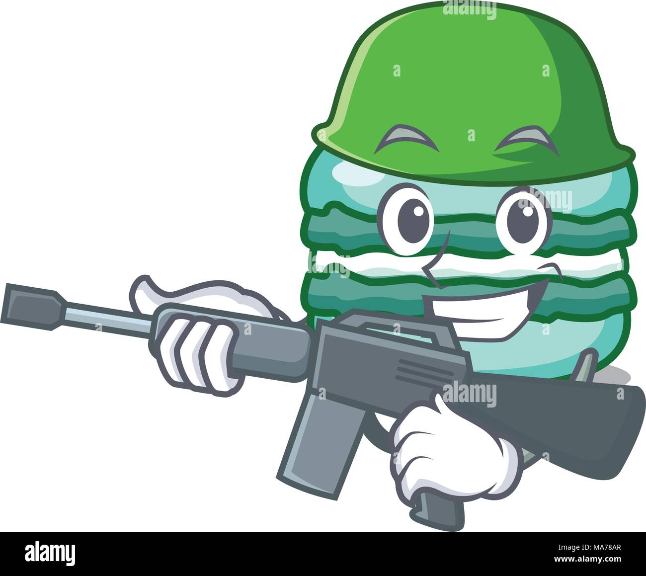 Army macaron character cartoon style Stock Vector Image & Art - Alamy