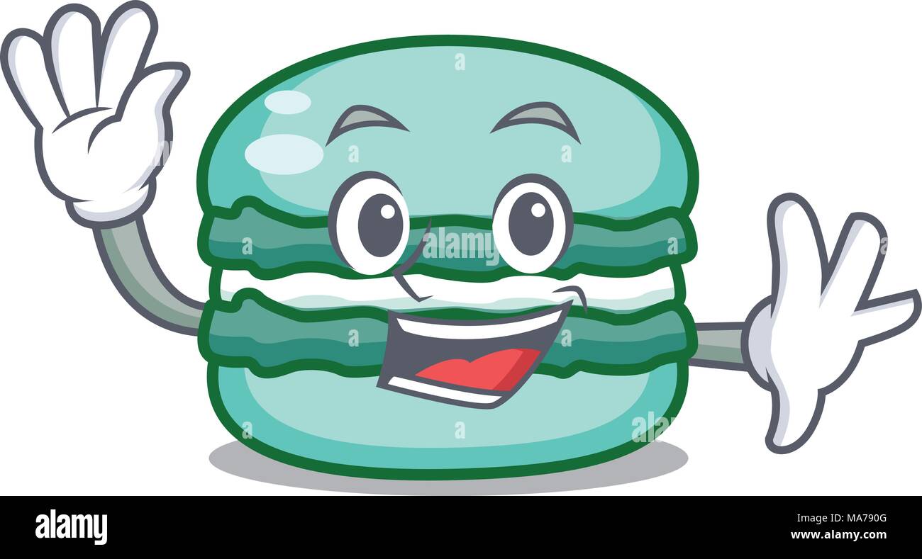Waving macaron character cartoon style Stock Vector Image & Art - Alamy