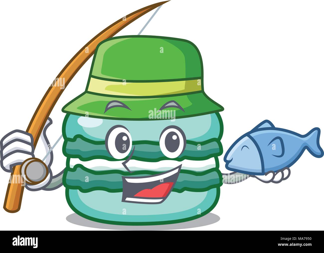 Fishing macaron character cartoon style Stock Vector Image & Art - Alamy