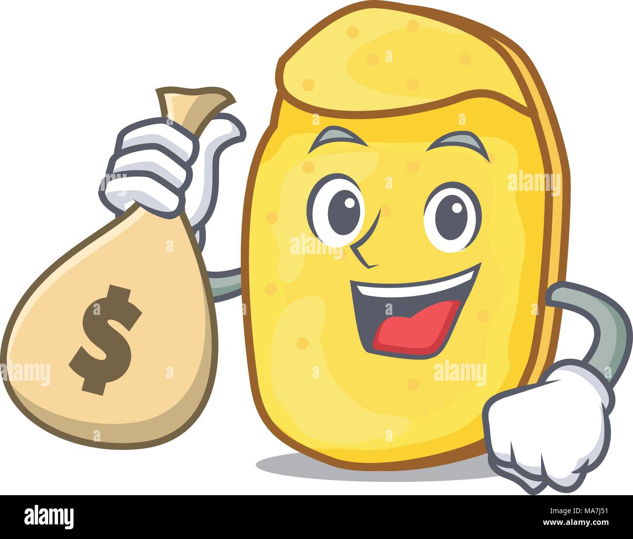 With money bag potato chips character cartoon Stock Vector Image & Art ...