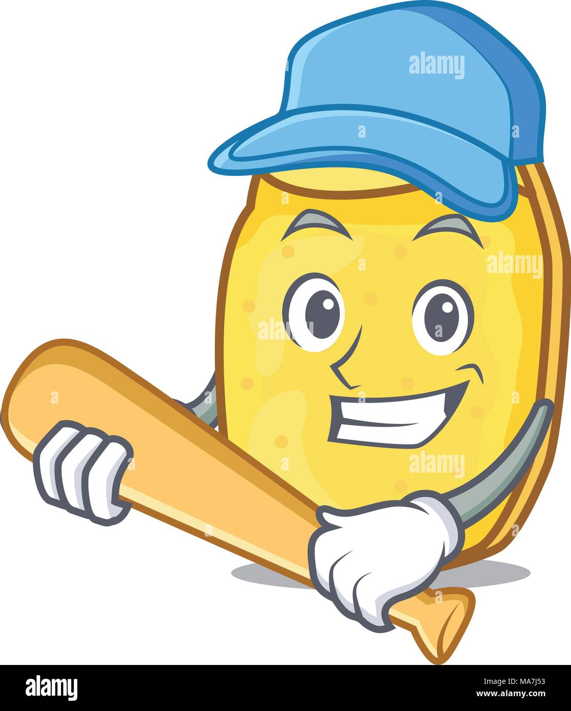 Playing baseball potato chips character cartoon Stock Vector Image ...