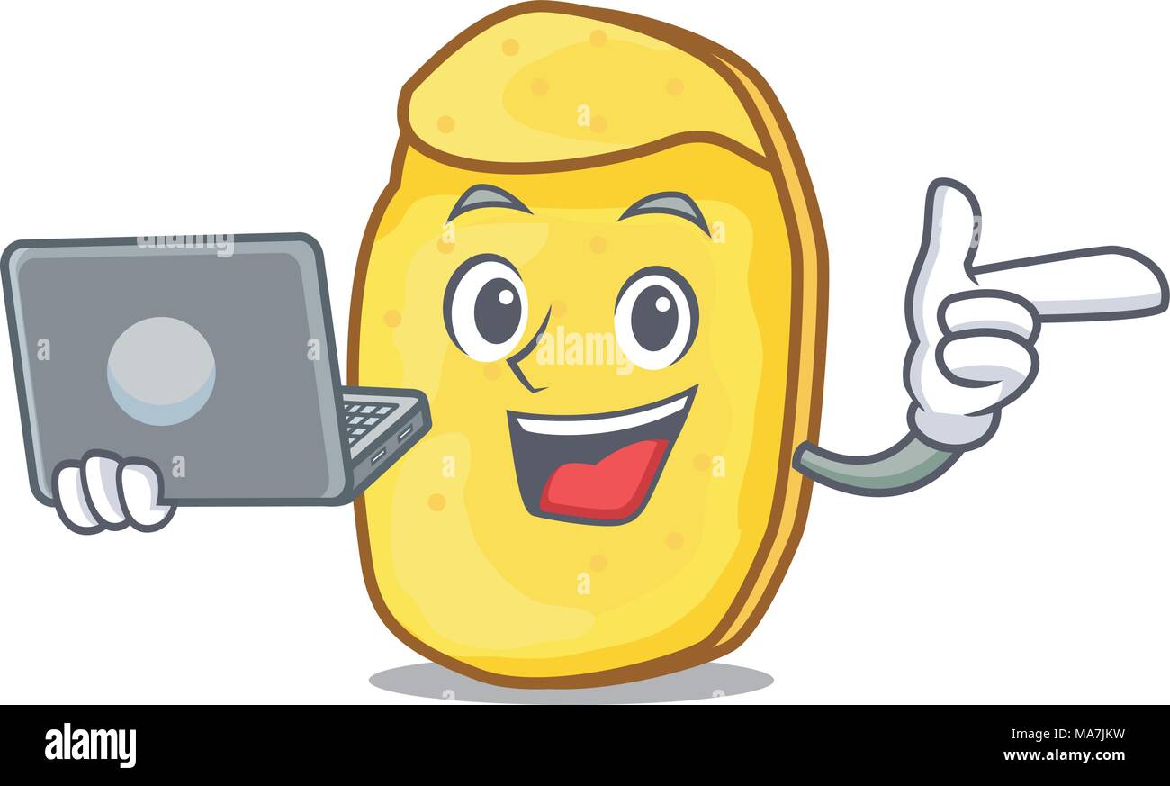 With laptop potato chips character cartoon Stock Vector Image & Art - Alamy