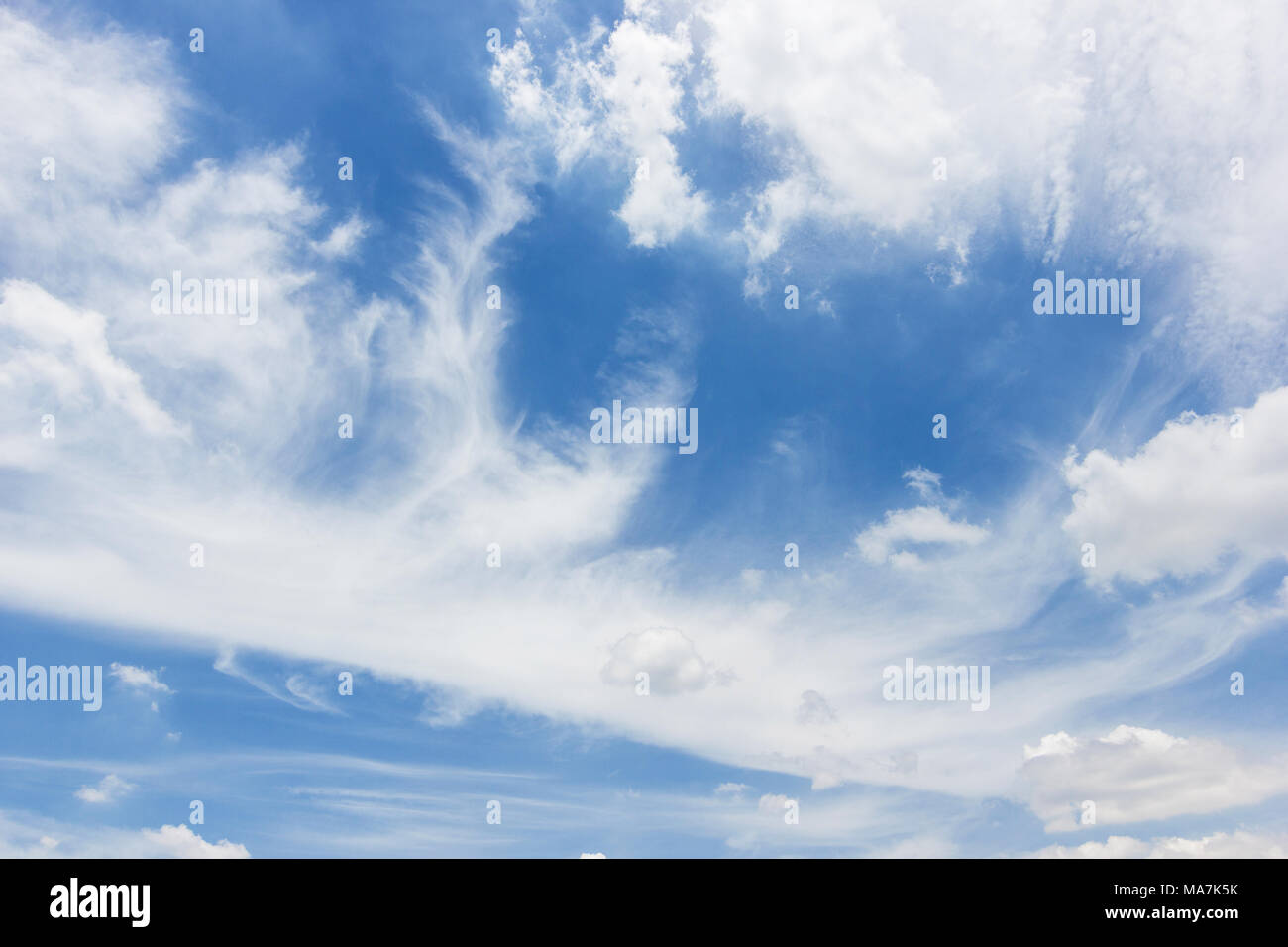 Transparent blue sky with clouds and atmospheric afternoon Stock Photo ...