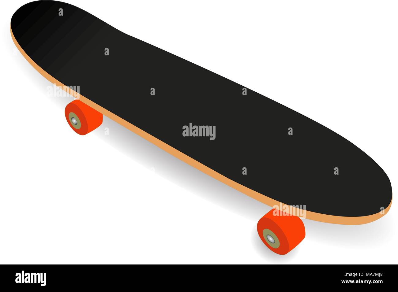Simple Skateboard isolated on white, vector illustration Stock Vector ...