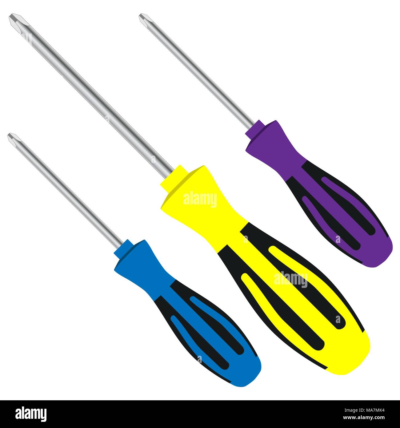 phillips screwdriver set, close up, vector illustration Stock Vector ...