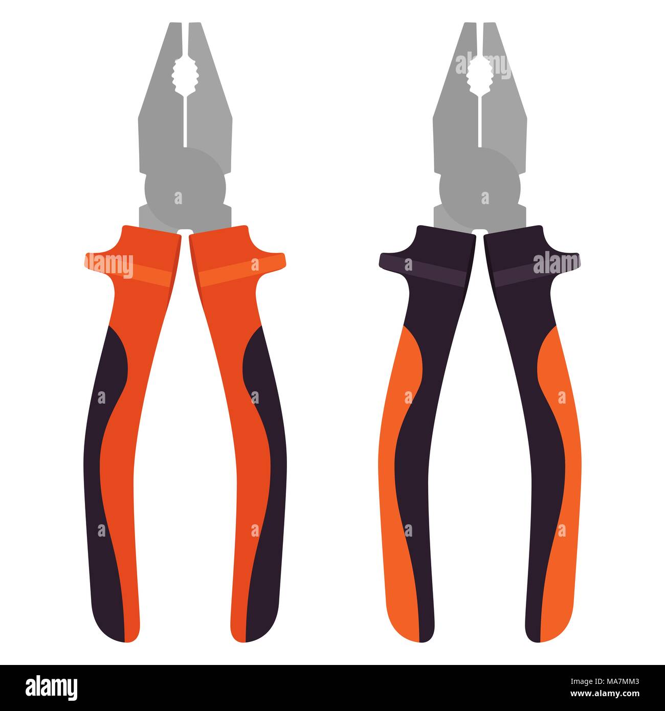 Set of two pliers on white background, realistic vector illustration ...