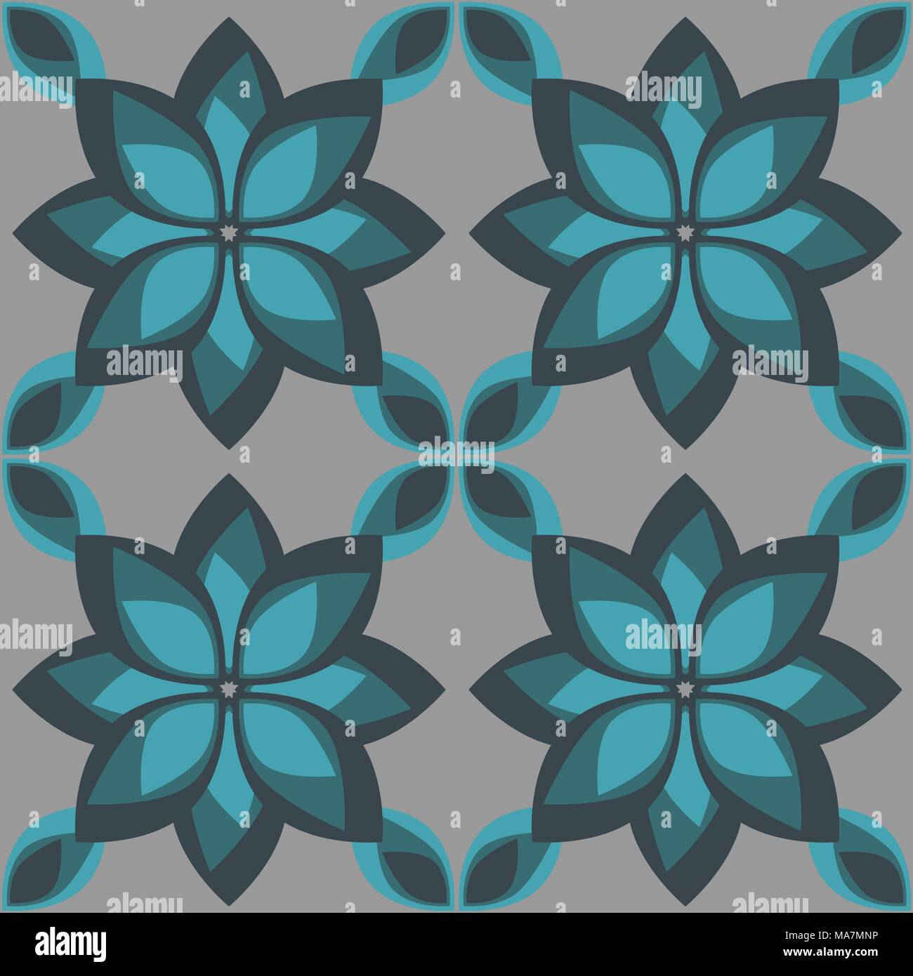 Simple Geometric flower seamless pattern, vector illustration Stock ...