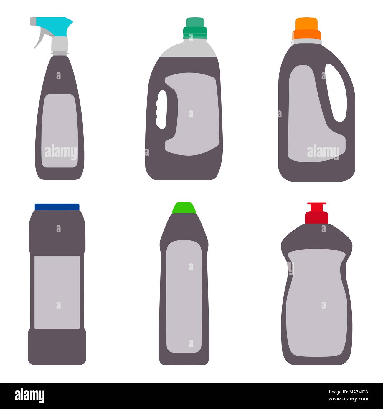 The bottles of detergent, washing powder, detergent powder, bottle of ...