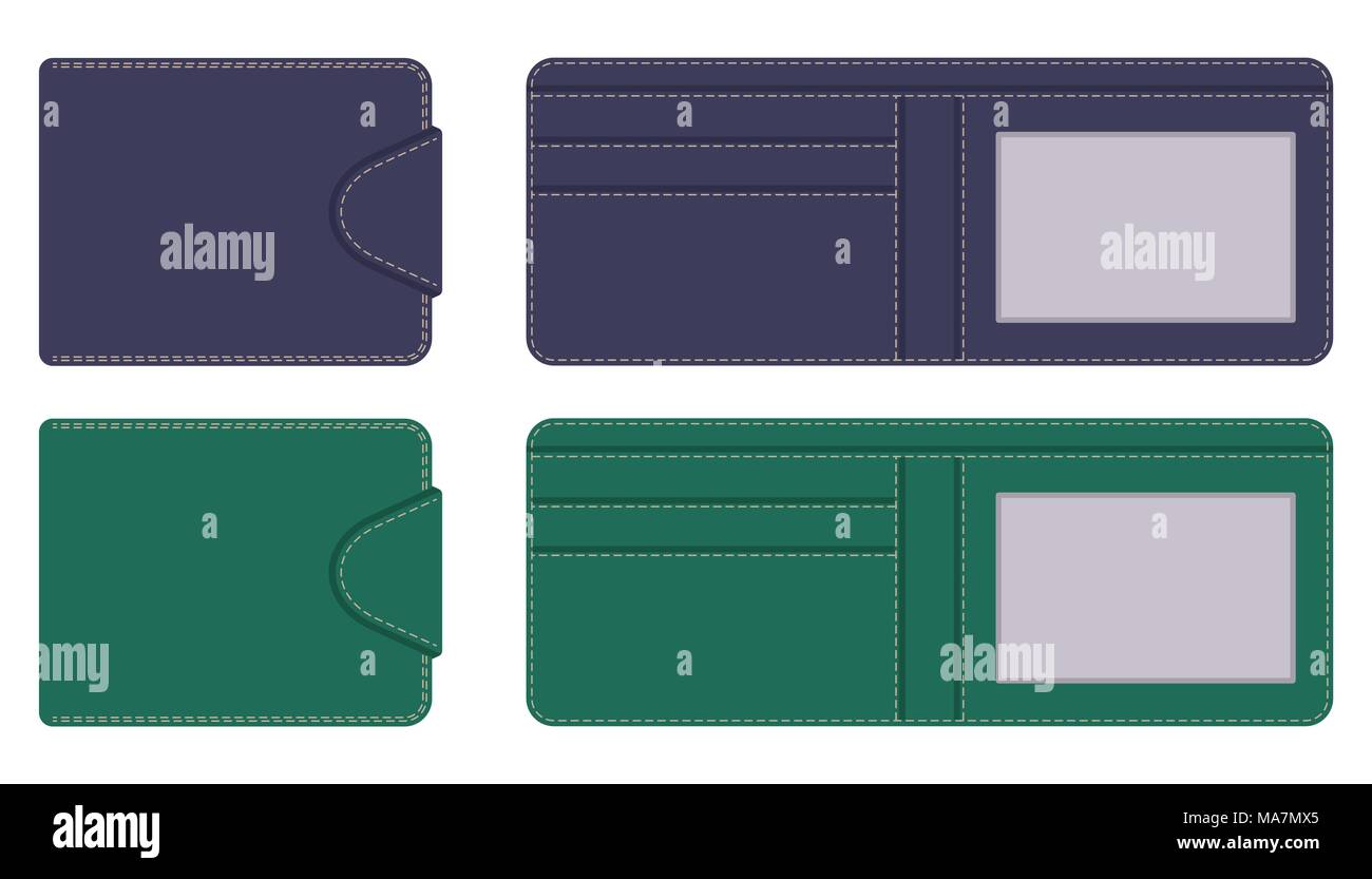 Leather purse in open and closed form with pockets for documents and ...