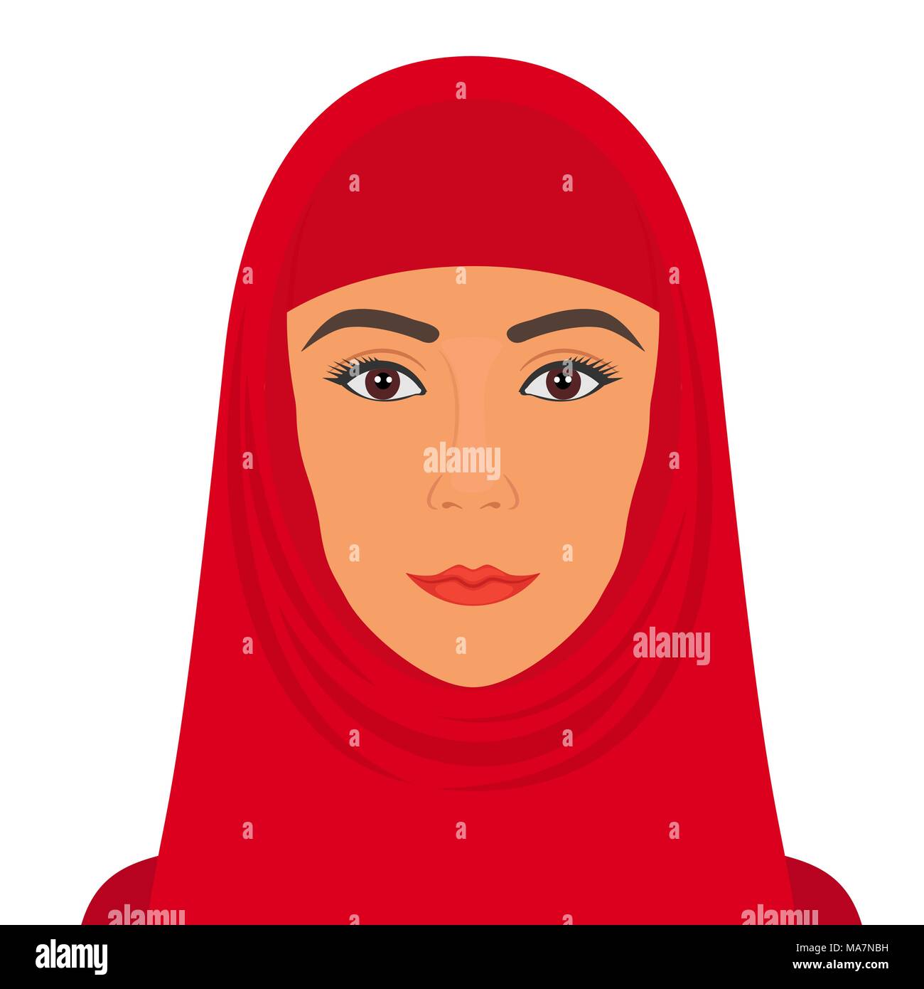 Beautiful face of Arab Muslim woman in a headscarf. East woman portrait ...