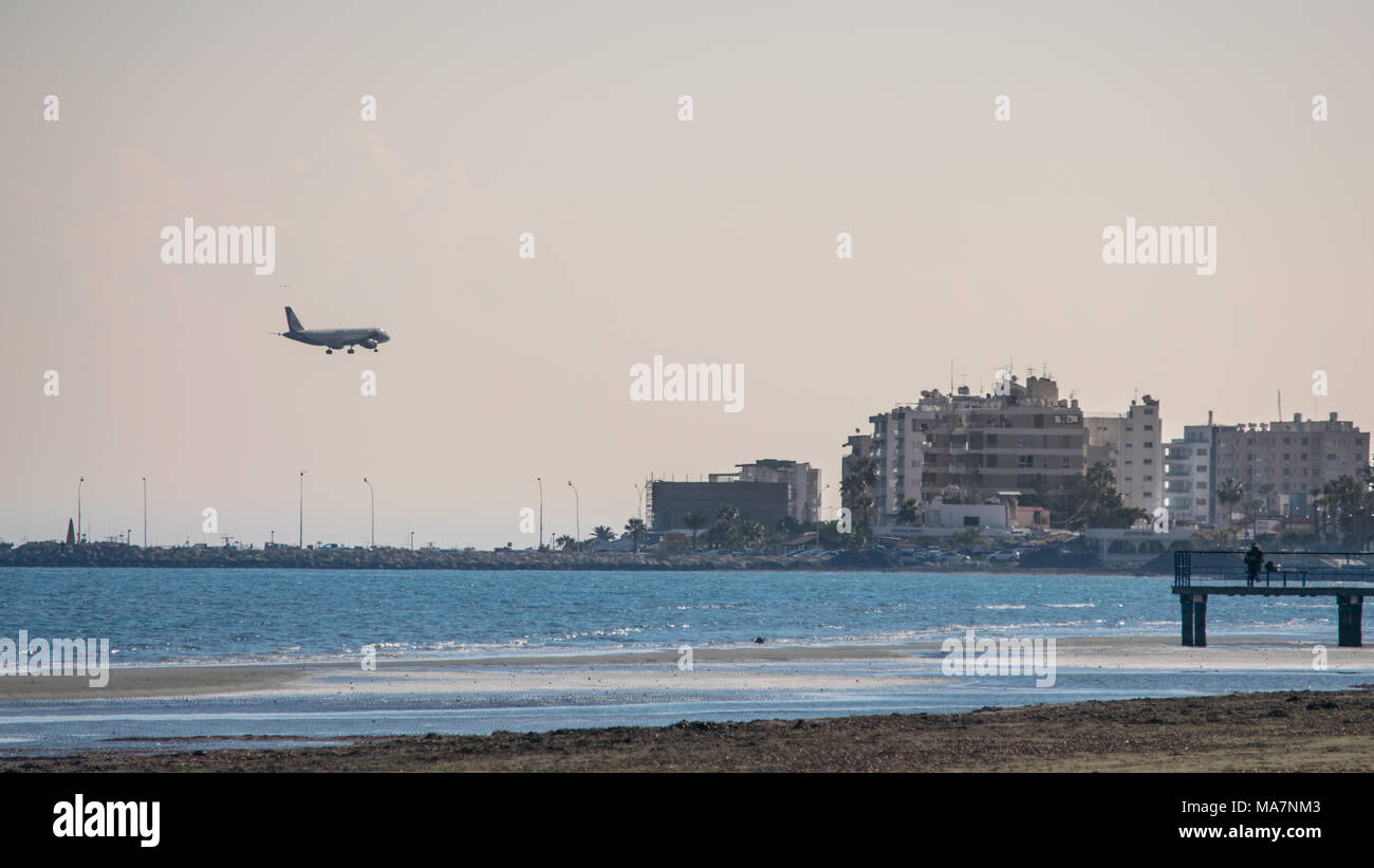 plane landing in larnaca international airport Stock Photo - Alamy