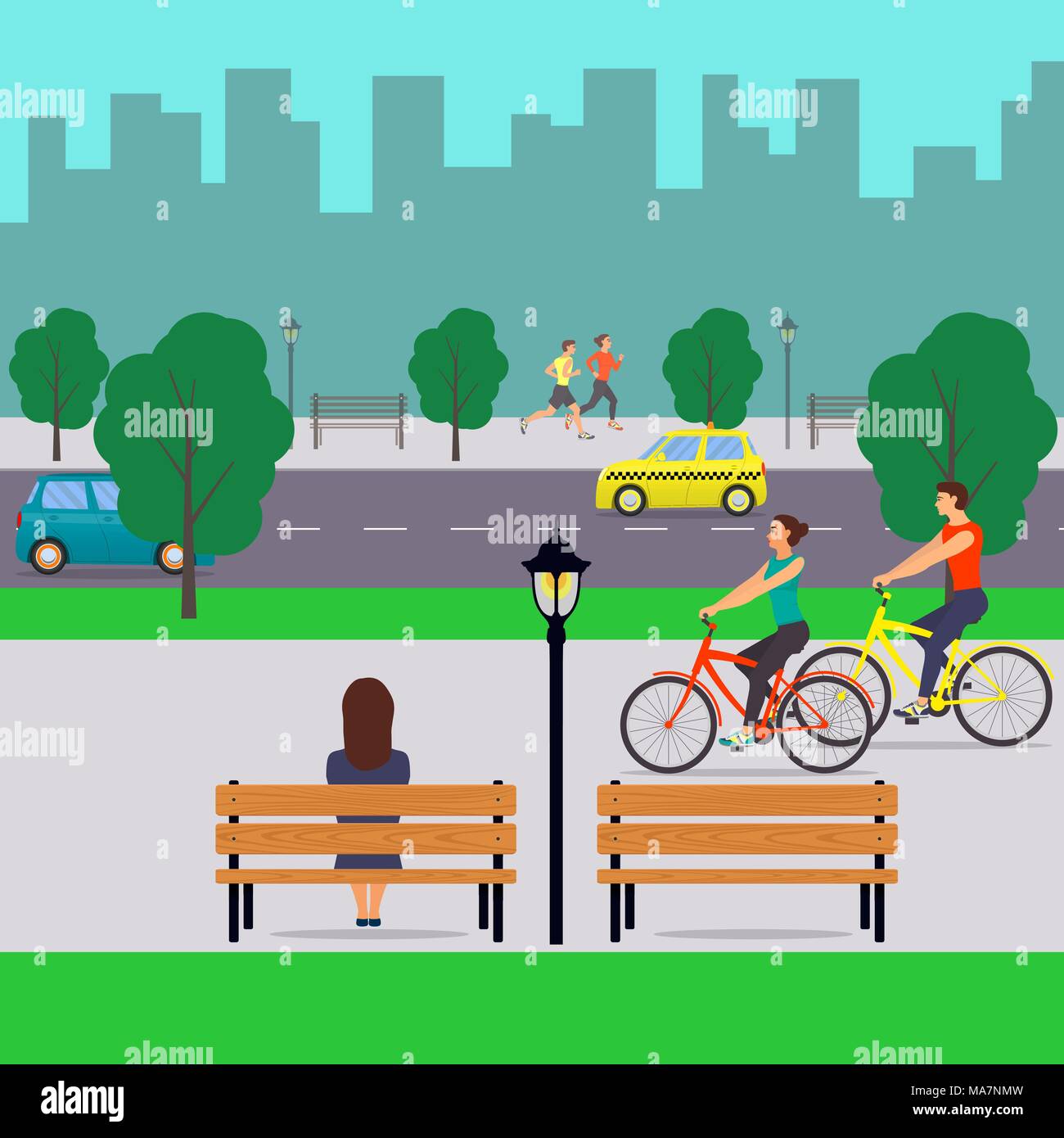 Tall building tree in Stock Vector Images - Alamy