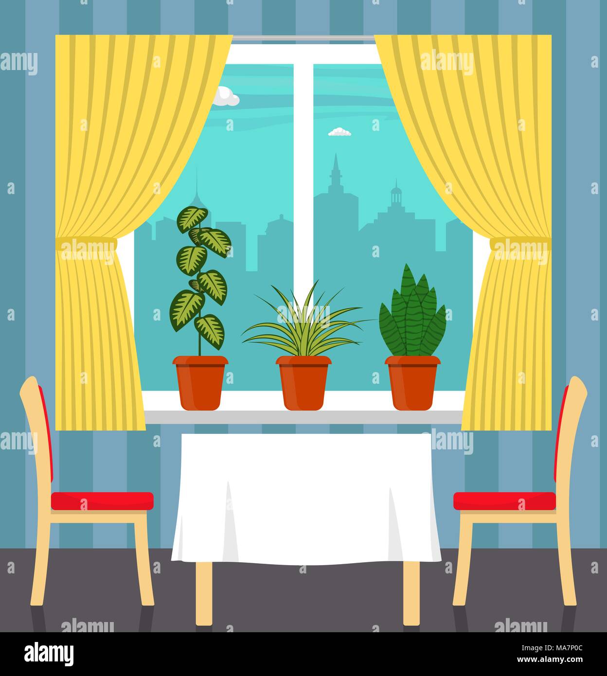 Green sofa plants table Stock Vector Images - Alamy