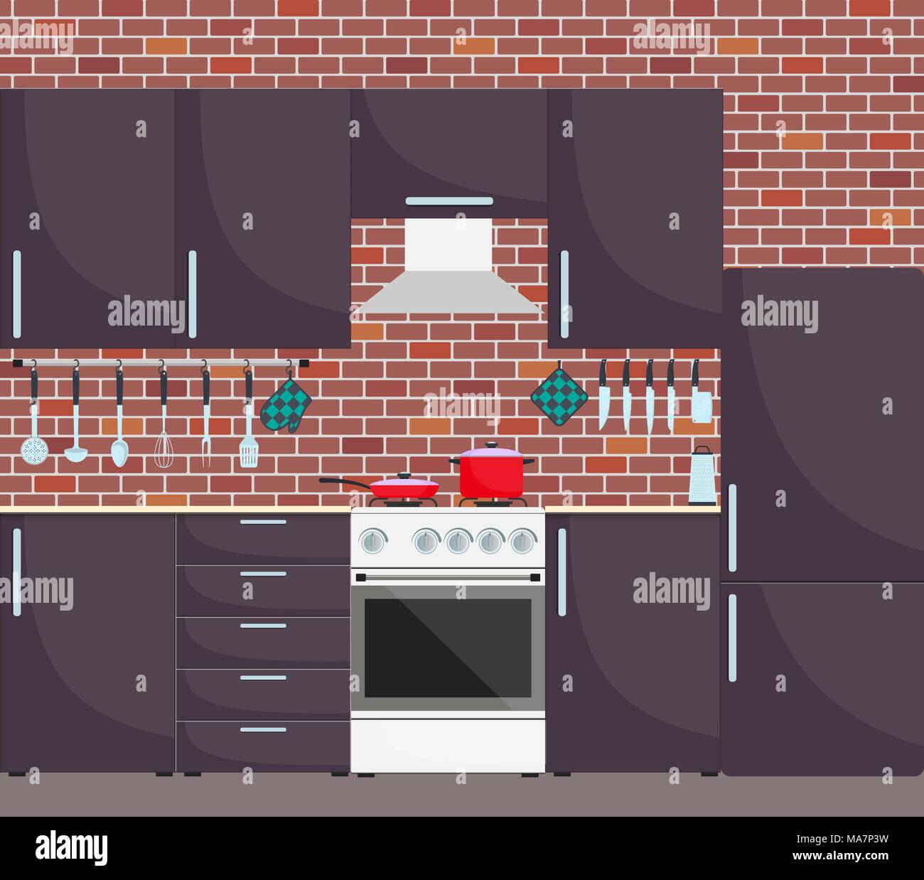 Kitchen Cabinet Cartoon Stock Photos & Kitchen Cabinet Cartoon Stock ...