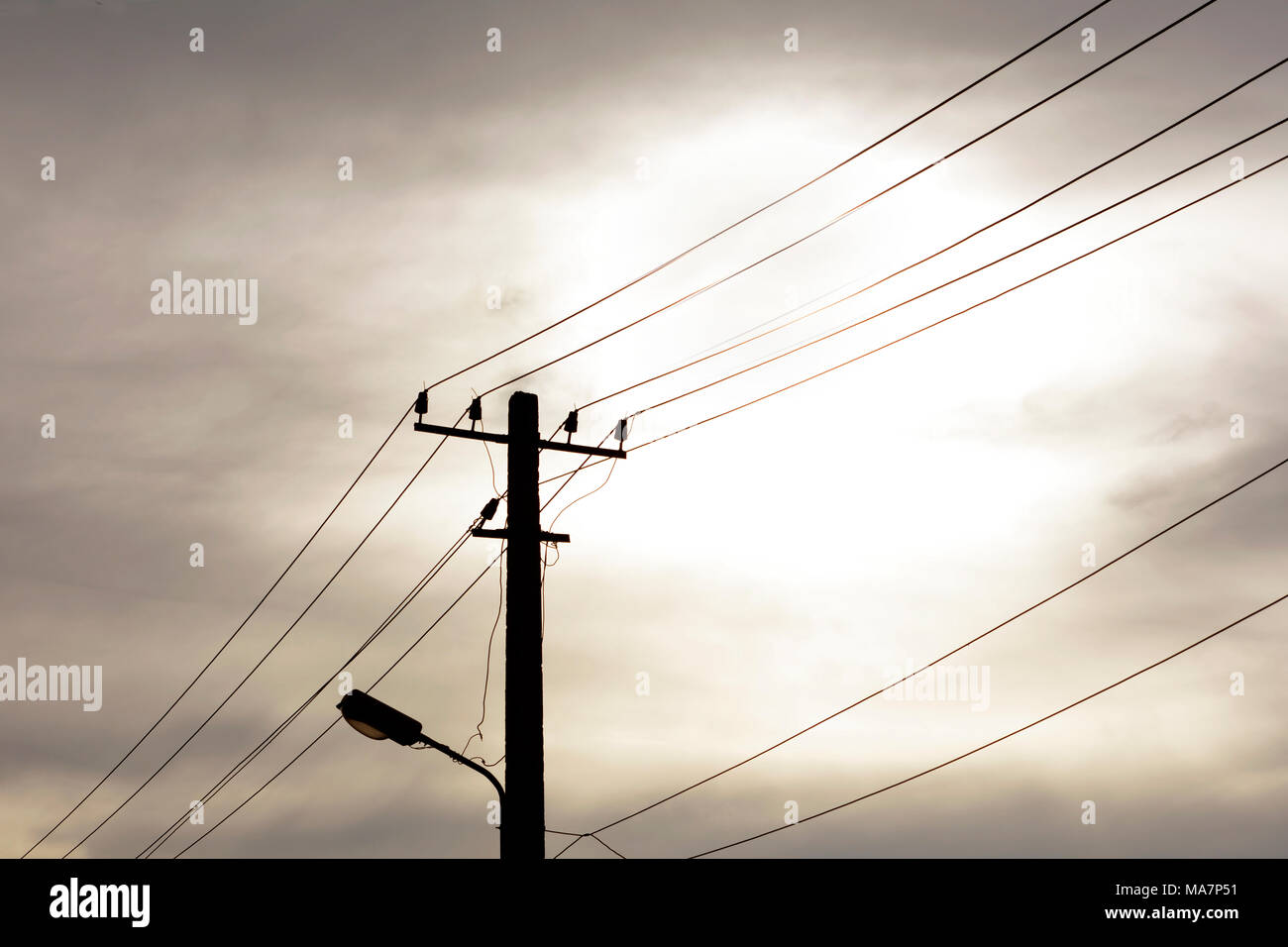 Street light pole on sky background Stock Photo - Alamy